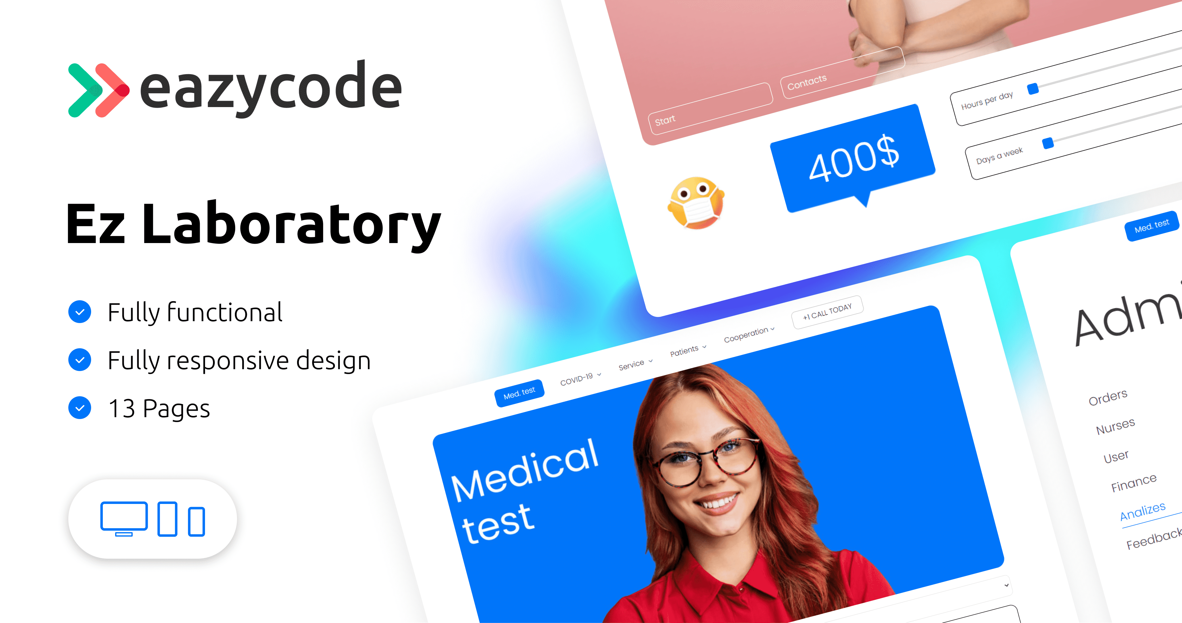Ez Med Laboratory App template - NoCode Bubble.io Template by EazyCode - NoCode Agency